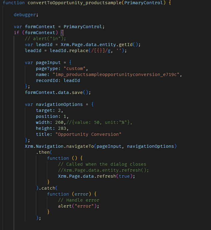 Integrating Custom Pages in Model Driven