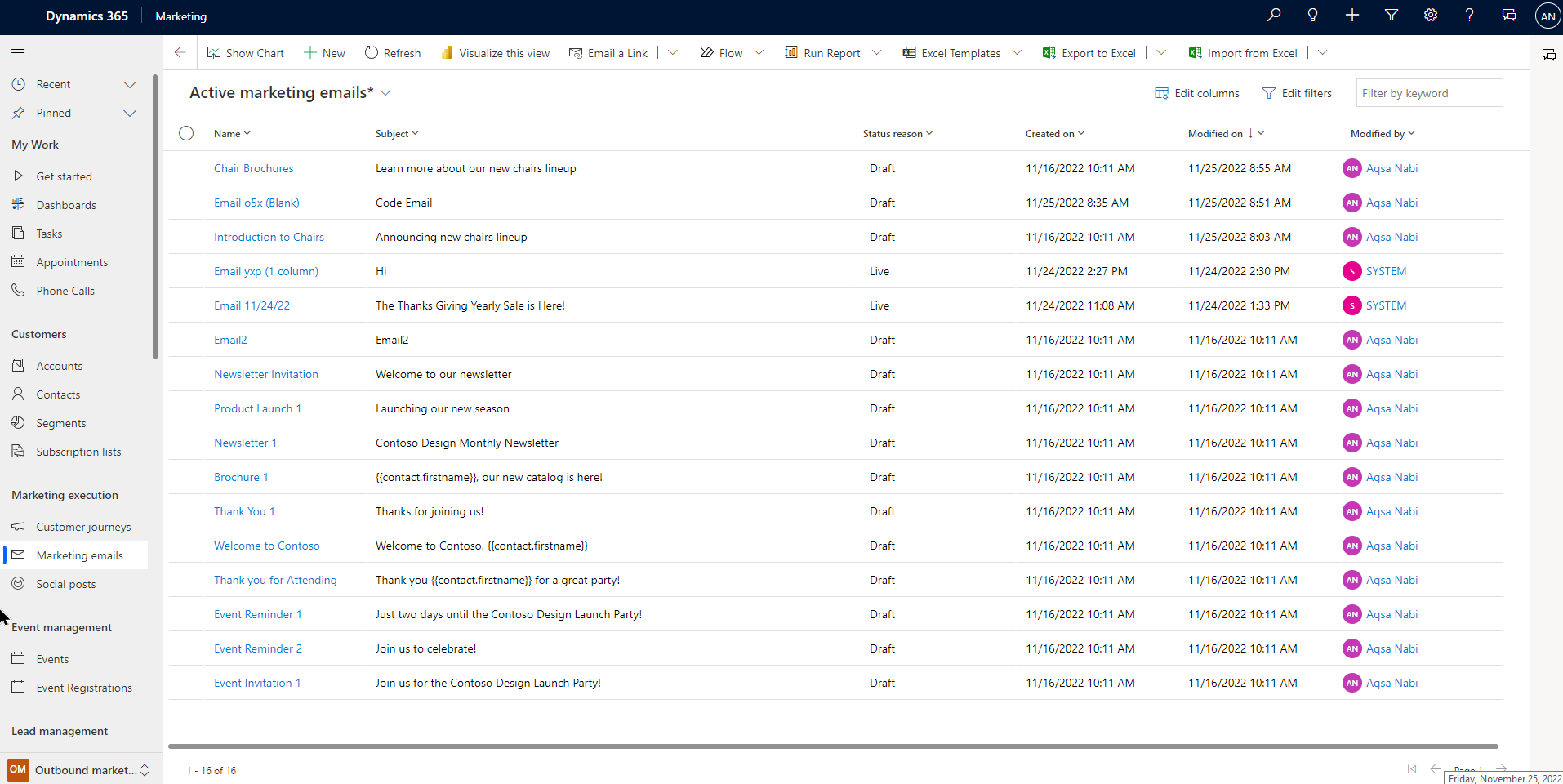 Dynamics 365 Marketing Create Marketing Emails