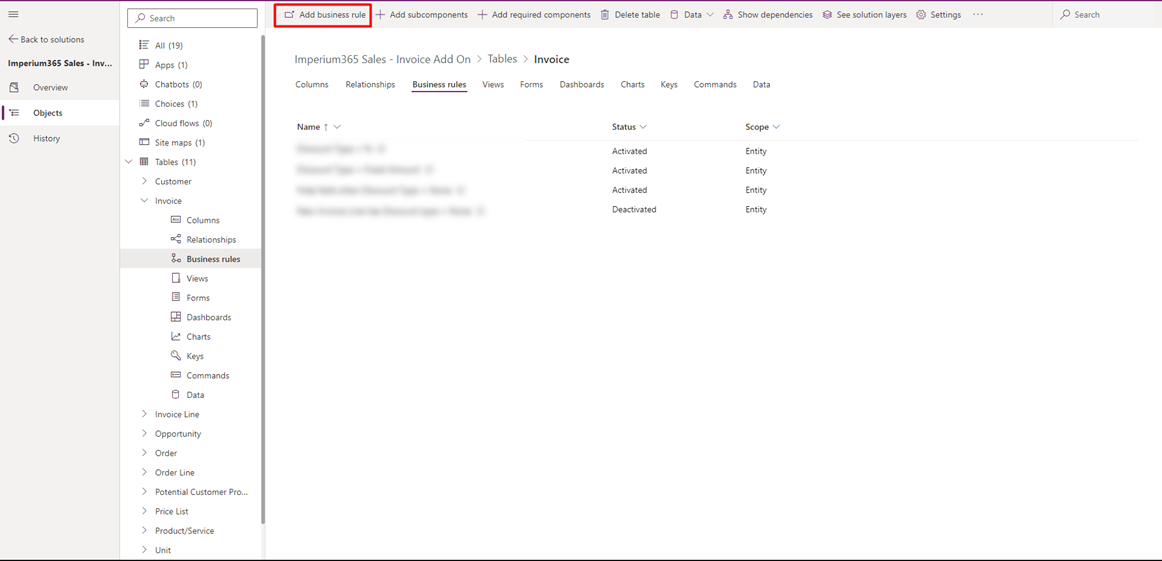 How to Apply Business Rules to the Model-driven Forms