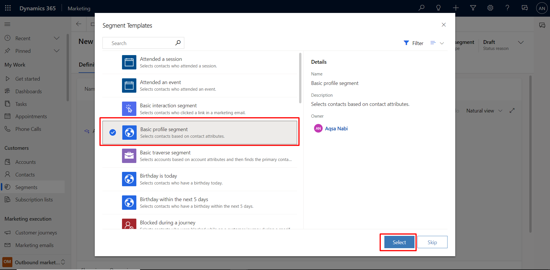 Microsoft Dynamics 365 Marketing Create Marketing Segments