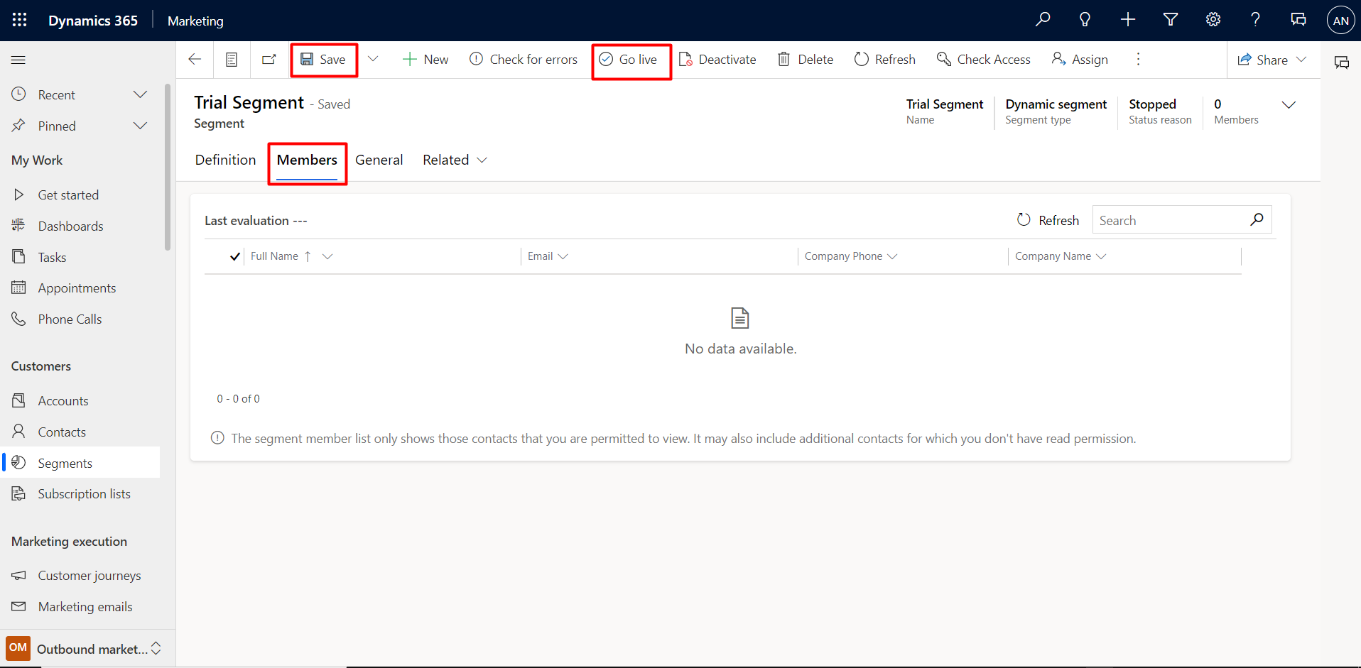 Microsoft Dynamics 365 Marketing Create Marketing Segments