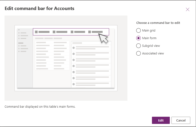 Add Custom Commands to Command Bar using Command Designer
