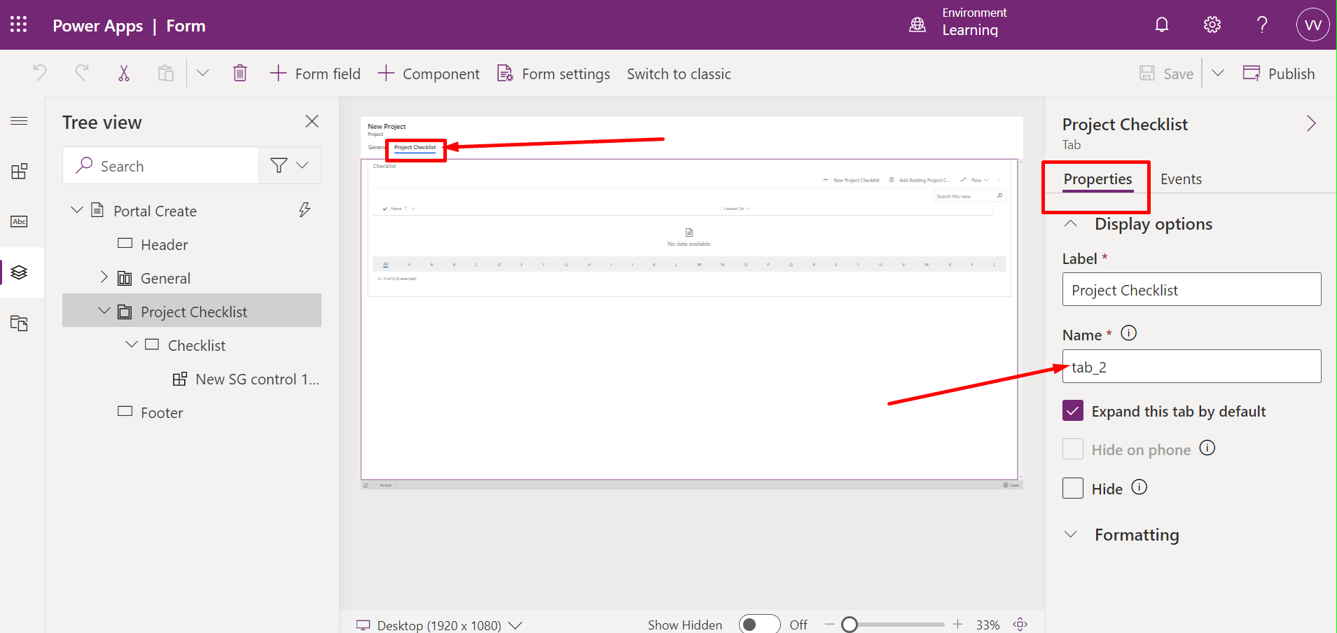 Show or Hide Tab in Model Driven app