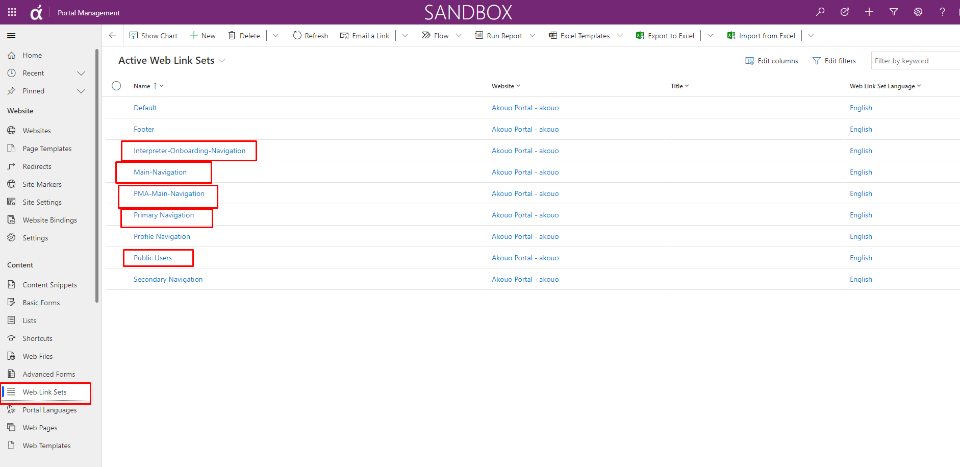 Webrole based navigation bar access on Powerapps portals